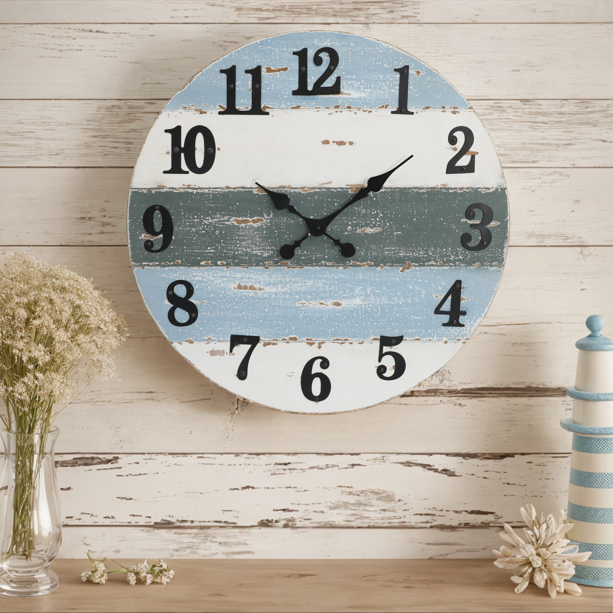 Highland Dunes Aloisa 24'' Wood Wall Clock & Reviews | Wayfair