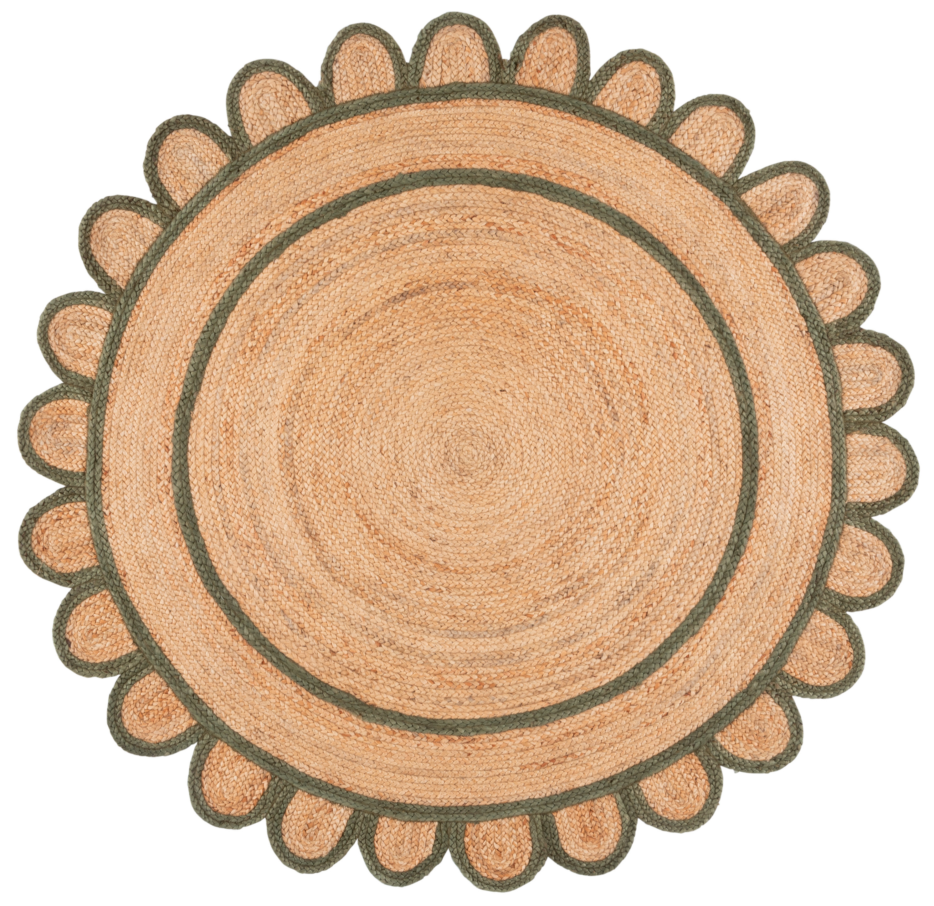 Dakota Fields Natural Fiber Handwoven Jute Geometric Indoor Use Only ...