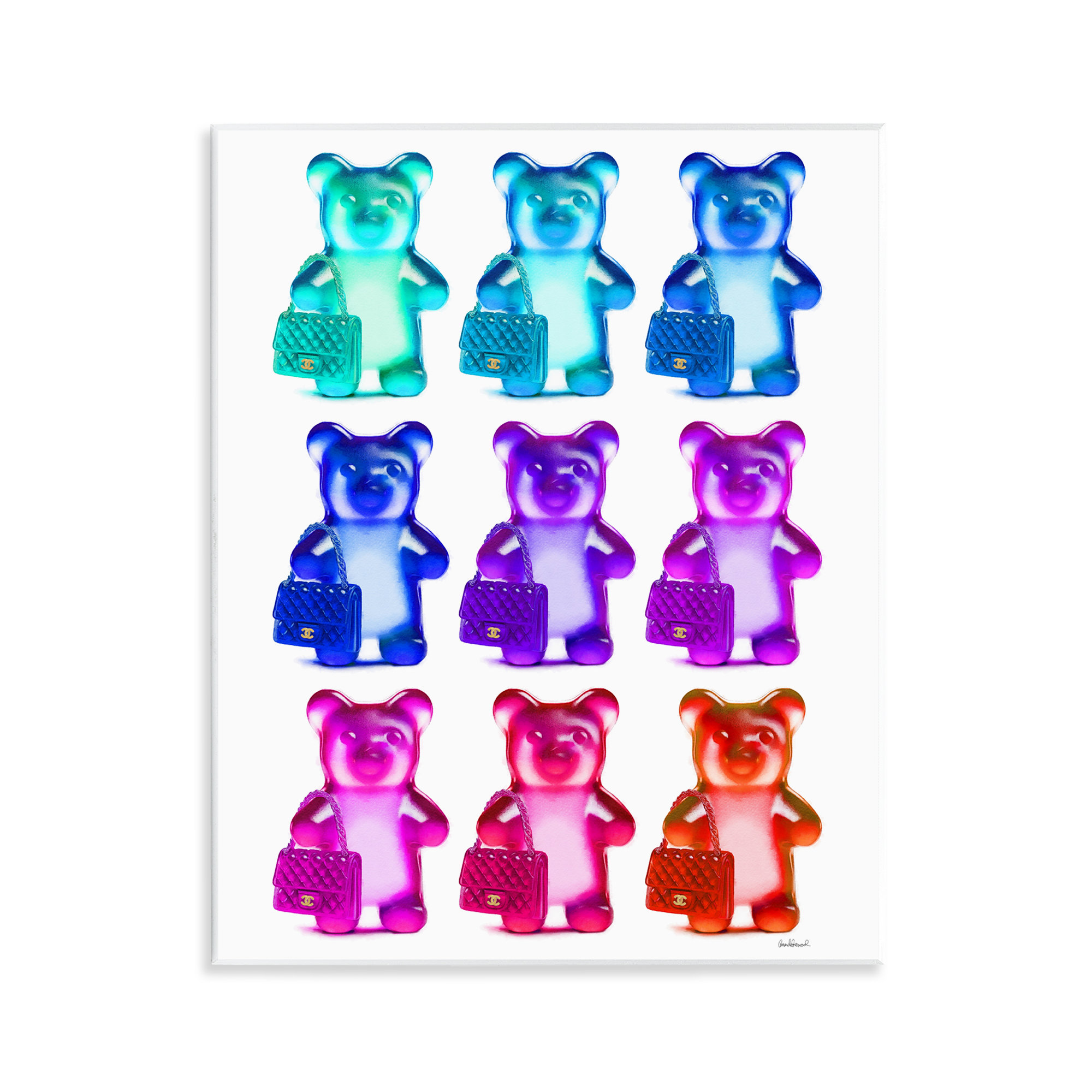 Ebern Designs Bright Hued Bears & Bags Wall Plaque Art by Amanda ...