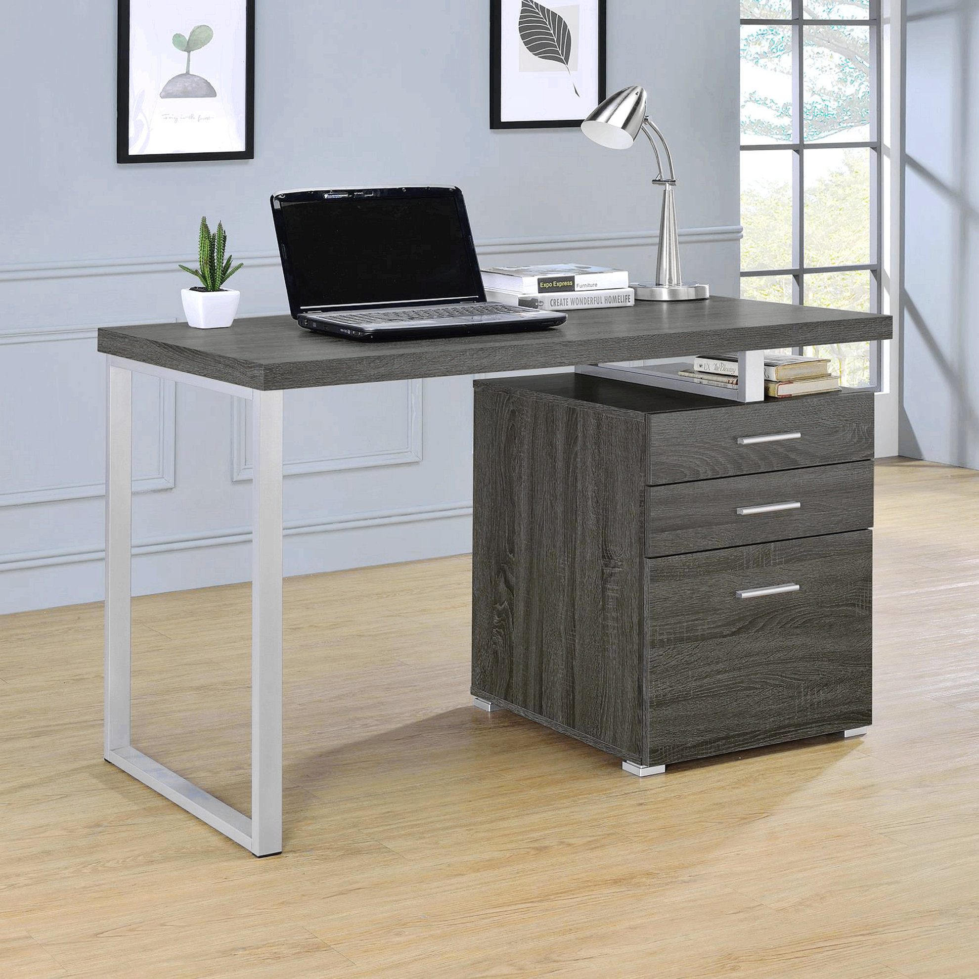 Hokku Designs 3-Drawer Reversible Office Desk - Wayfair Canada