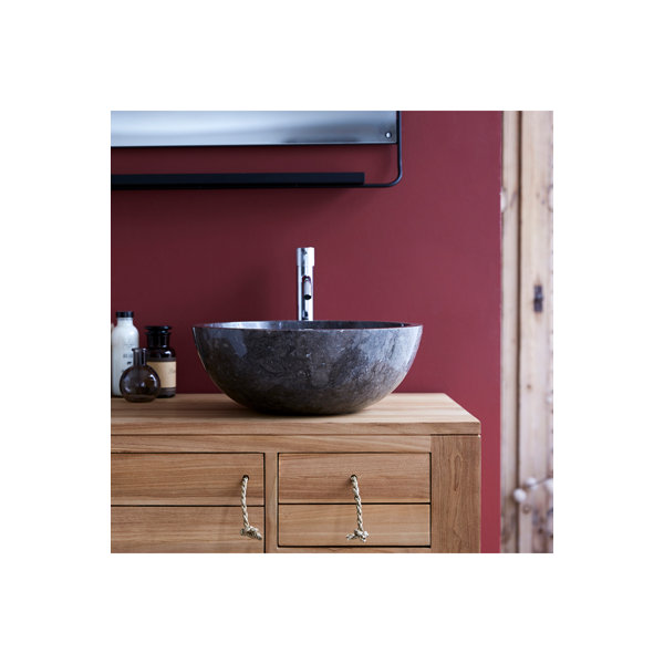 Tikamoon 16'' Grey Marble Circular Bathroom Sink - Wayfair Canada