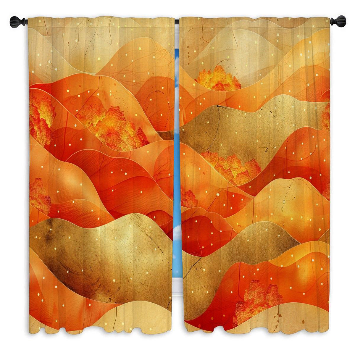 East Urban Home Wave pattern Window Curtains Surface Smooth waves ...