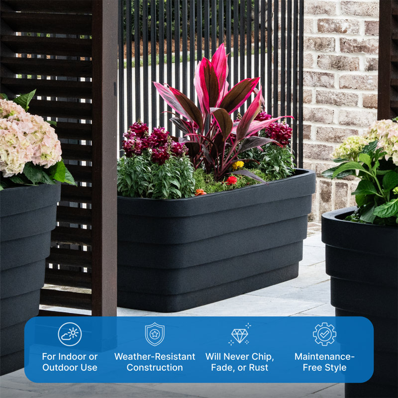 Step2 Wave Trough Planter 2pk. - Black | Wayfair