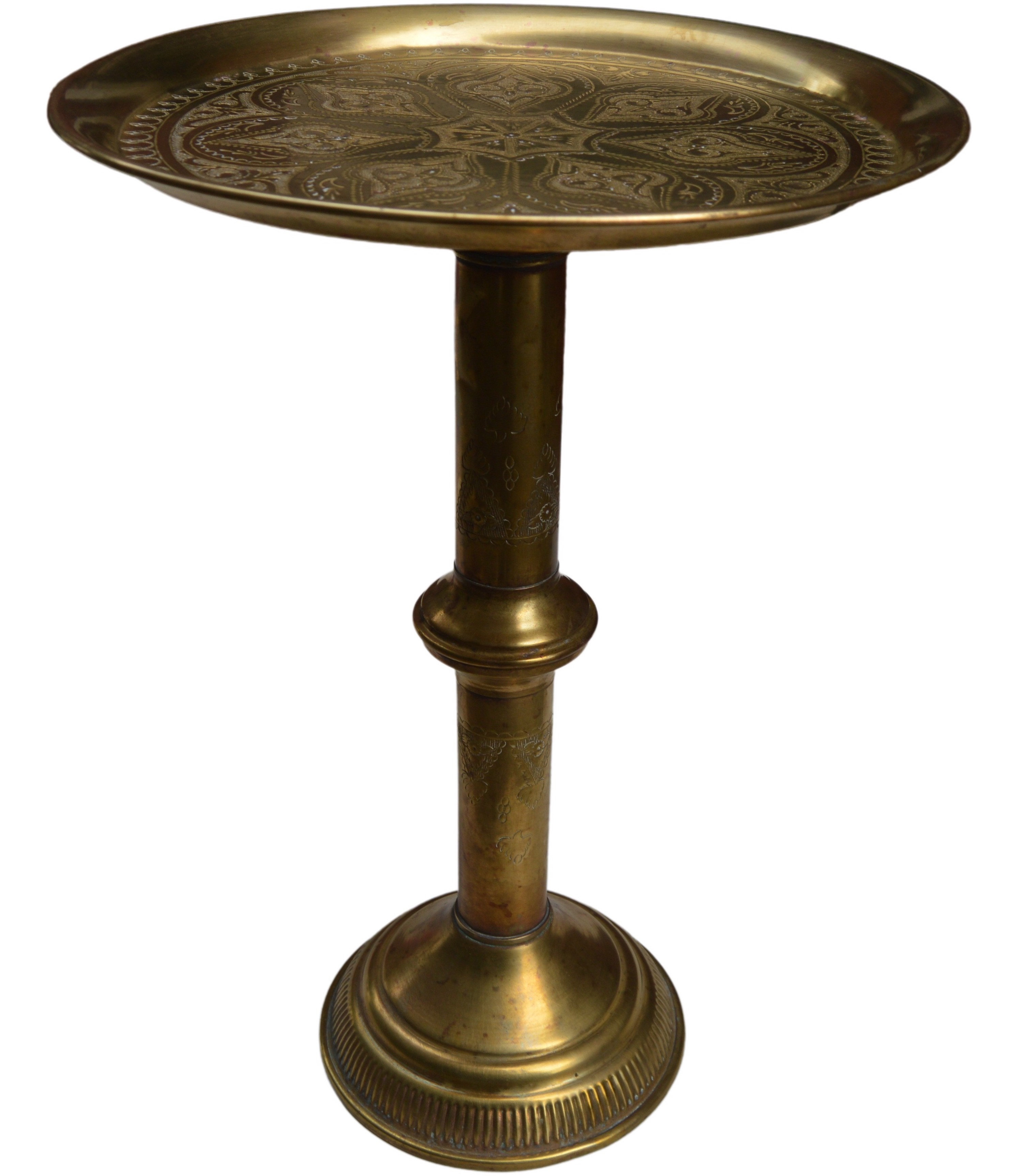 The Moroccan Room Antique Brass Table with Engravings & Arabesque | Wayfair