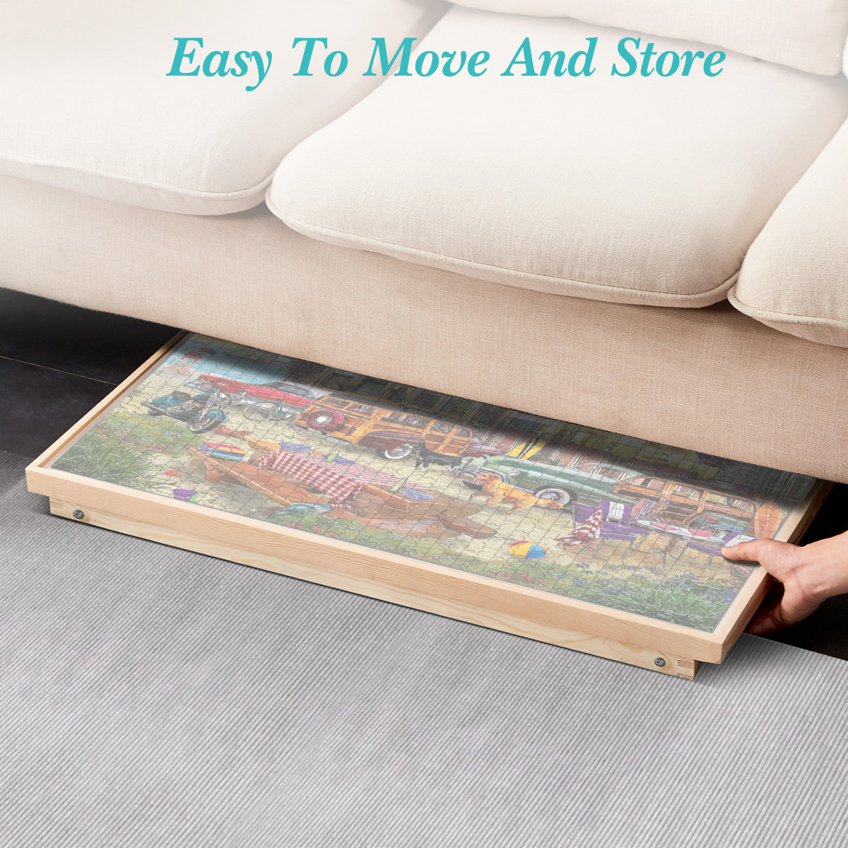 Rose Home Fashion 1500 Pcs Wood Puzzle Board Jigsaw Puzzle Table with ...