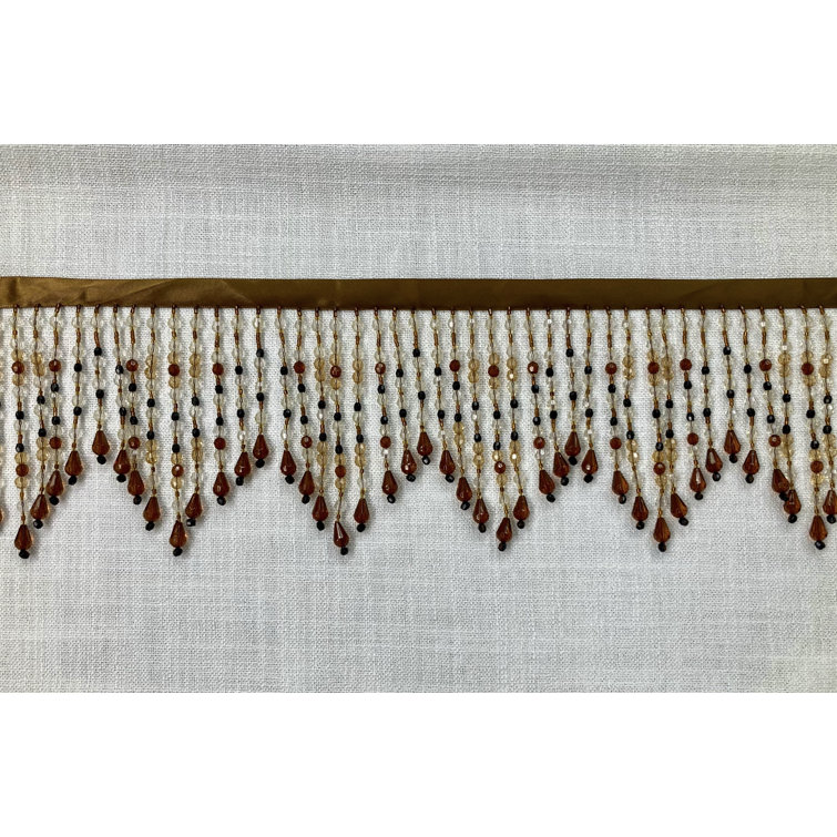 Rose Lace And Braid Crystal Beaded Fringe 5" Width Trim Sold By The ...