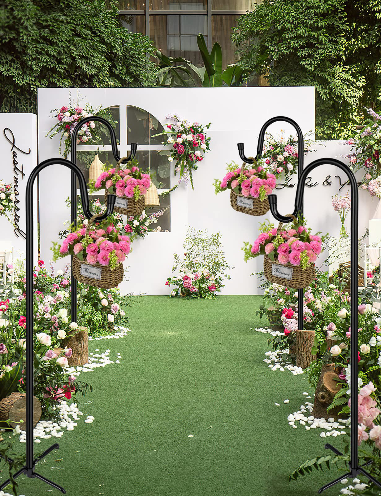 shepherds hook wedding decor