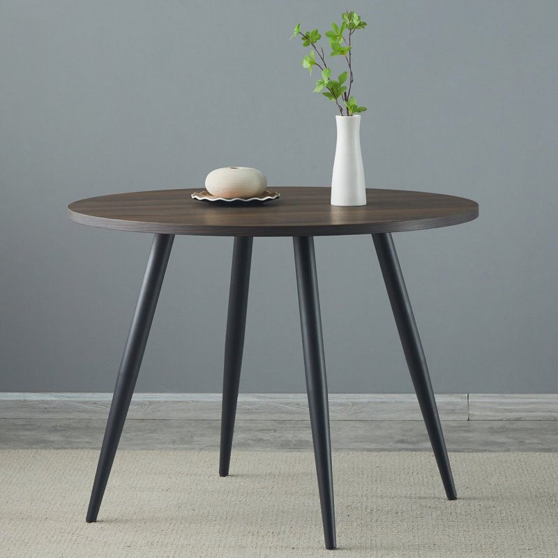 George Oliver Cerca 100CM Round Dining Table Dark Walnut | Wayfair.co.uk
