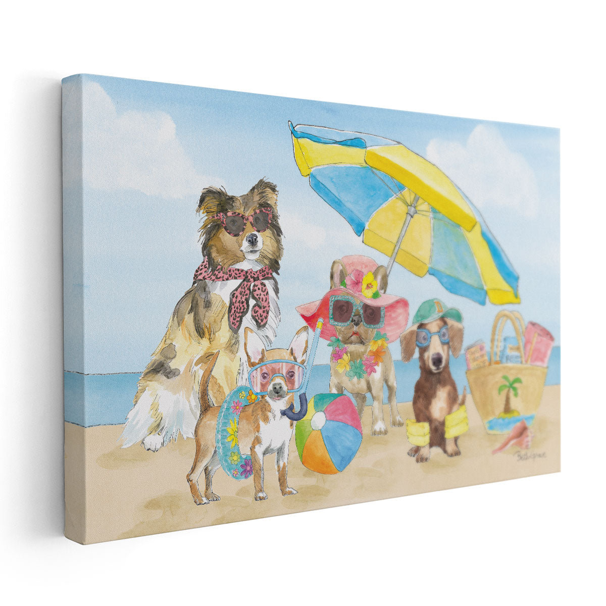 Beachcrest Home™ Summer Paws I - Canvas Print Wall Art | Wayfair