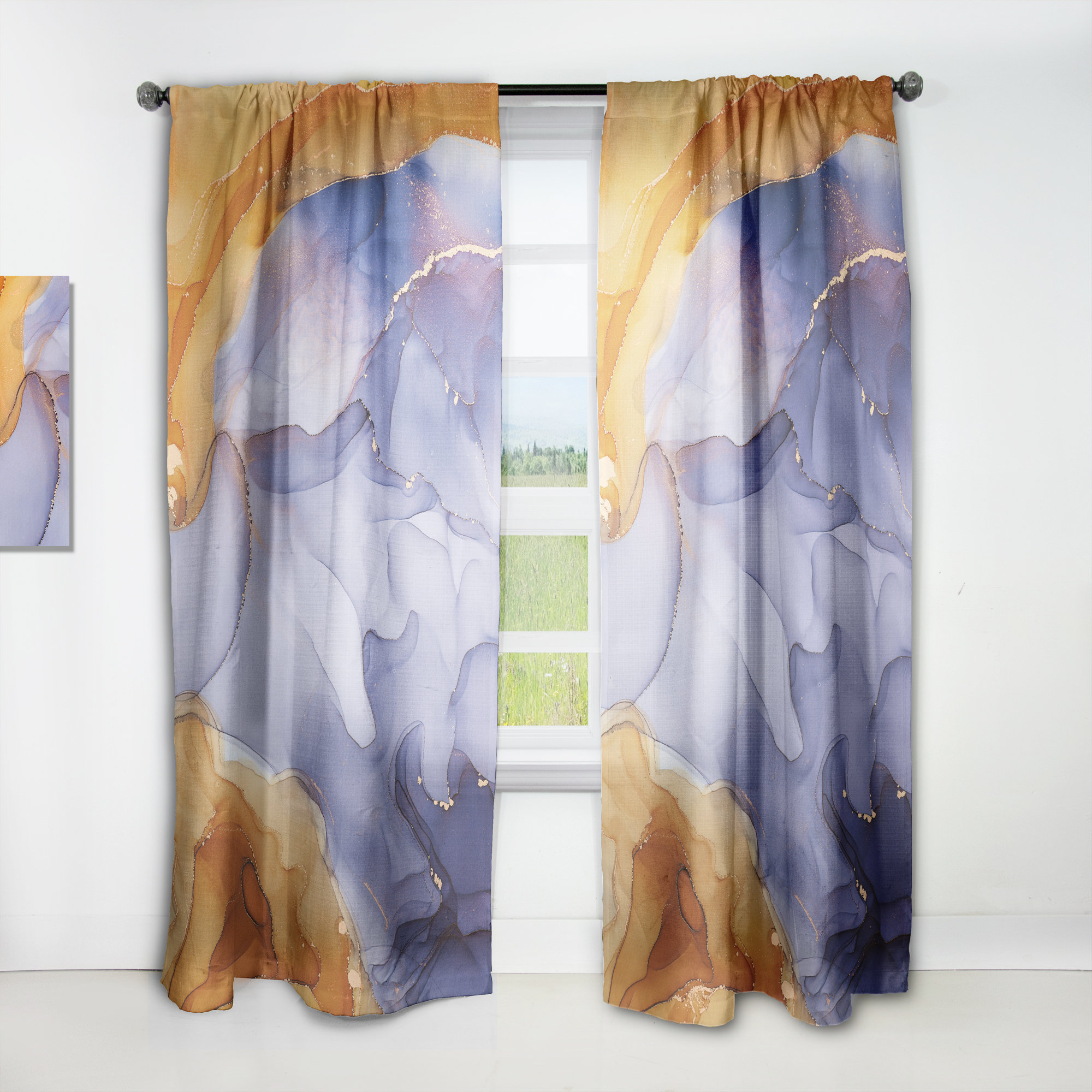 Design Art Purple Luxury Abstract Fluid Art III - Abstract Curtain ...