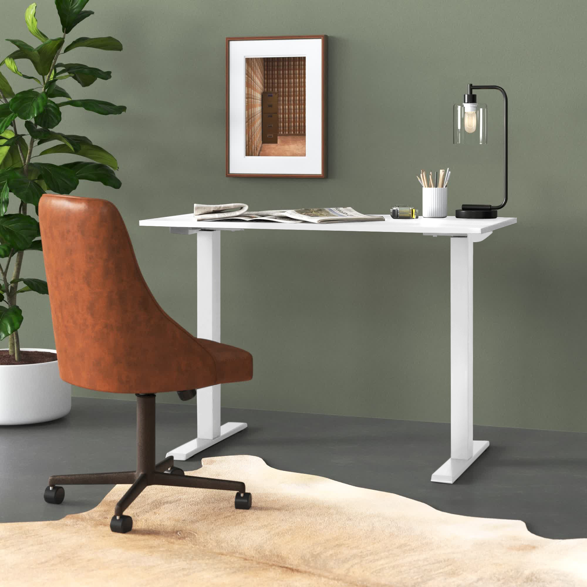 Wade Logan Artee 47" Electric Height Adjustable Standing Desk & Reviews ...