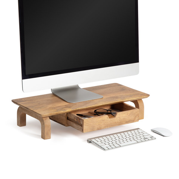 Red Barrel Studio® Brynsley Wood Monitor Stand With Drawer | Wayfair