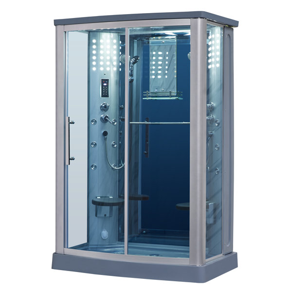 Mesa 54" W x 85" H Framed Rectangle Sliding Steam Shower & Reviews ...