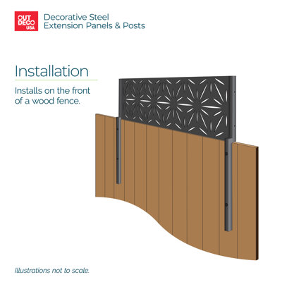 OUTDECO 16" Galvanized Steel Fence Extension Leg, Black | Wayfair