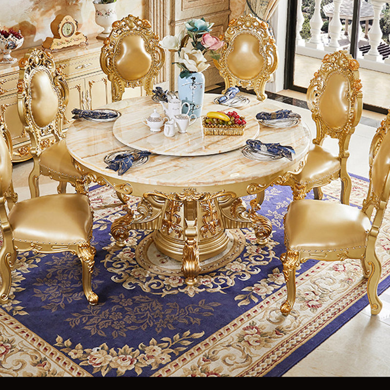Jihagao Luxury Modern Round Marble Dining Table Sets | Wayfair