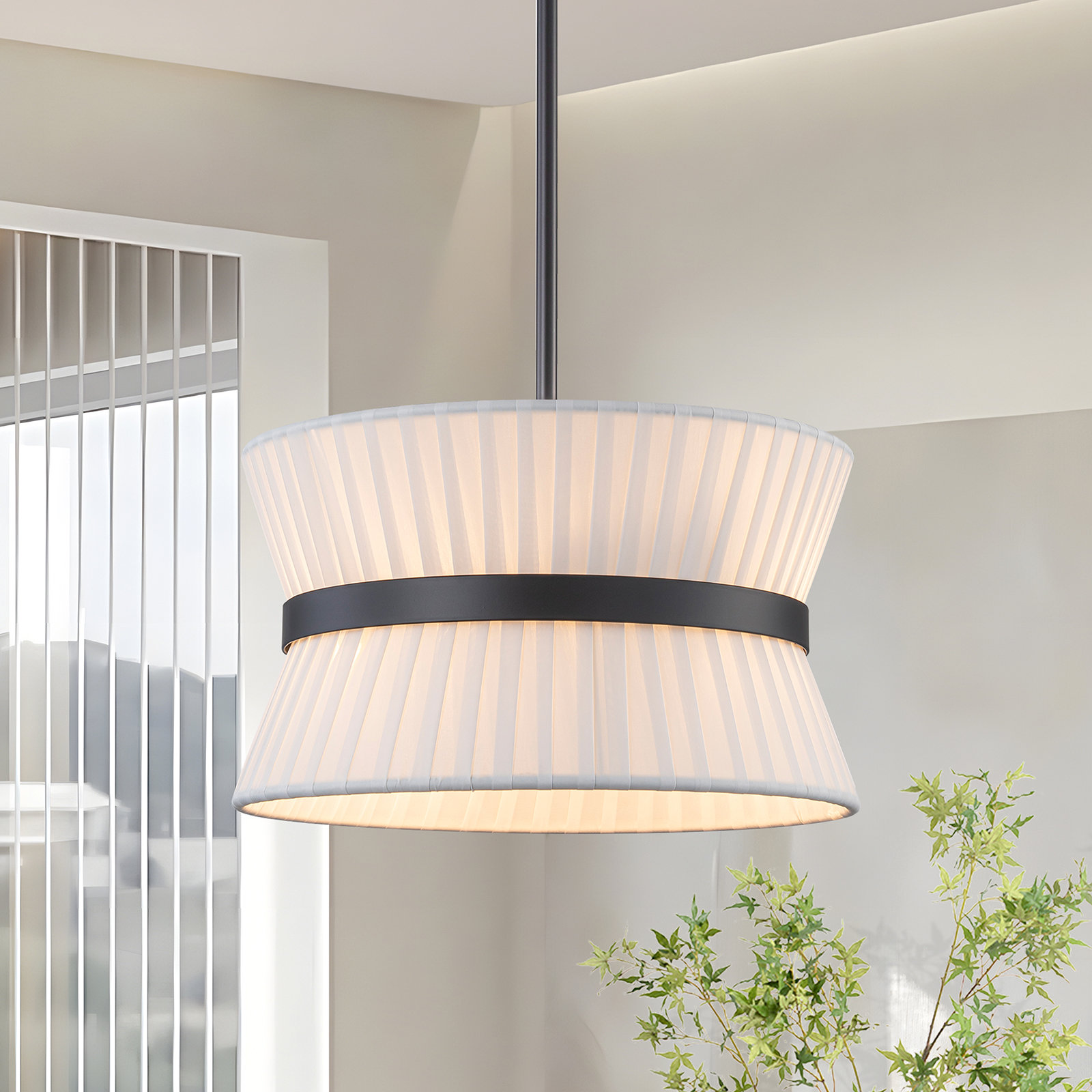 Wrought Studio 2-light Mordern Fabric Drum Chandelier - Wayfair Canada