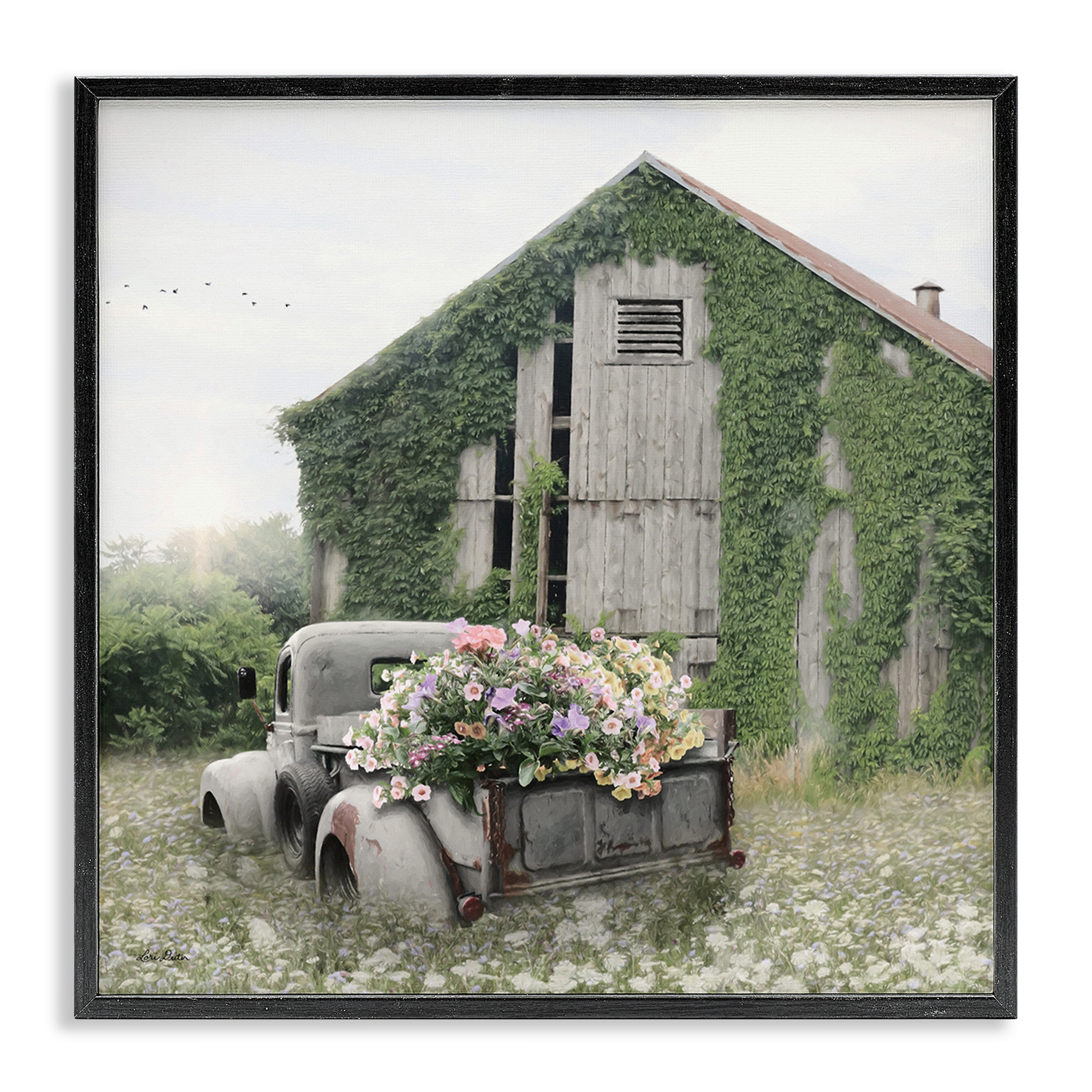 Stupell Industries Magical Farmhouse Barn Green Vine Botanicals Flower ...
