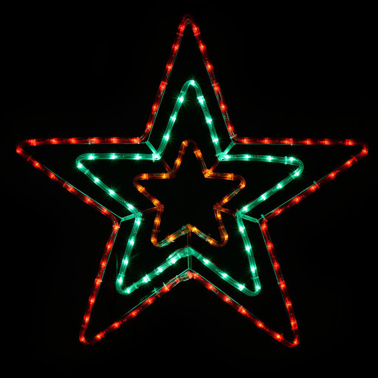 The Seasonal Aisle Pre-Lit LED Animated Flashing Star Lighted Display ...