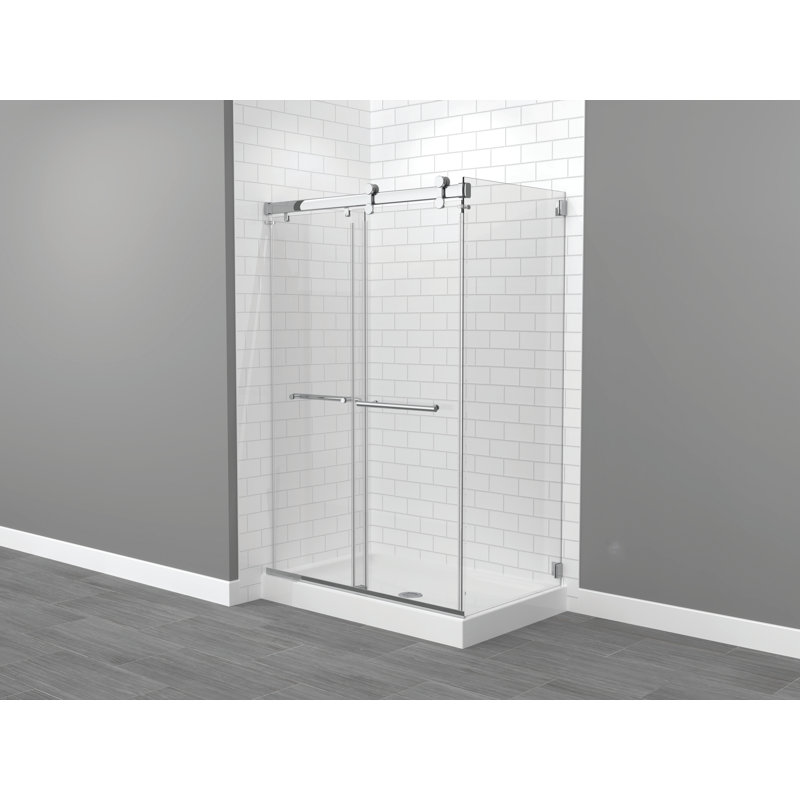 Mirolin Exploria 31'' - W x 74'' H Bypass Door Frameless Shower Door ...
