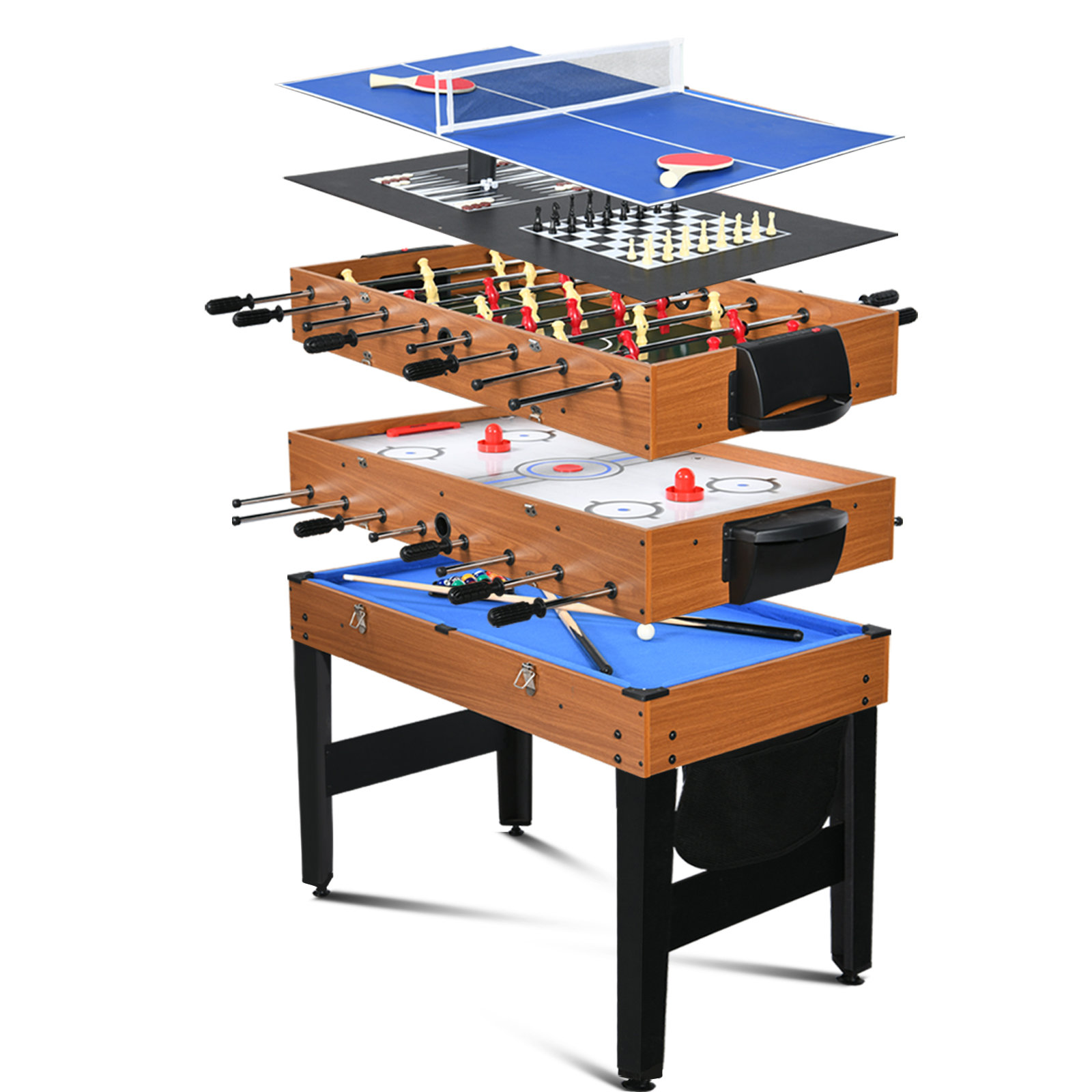 RayChee Raychee 4ft 7-in-1 Multi Game Table Set For Home, Game Room ...