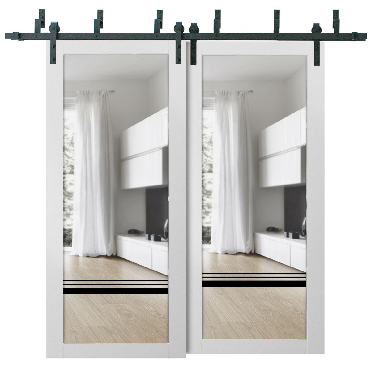 SARTODOORS Paneled Wood Finish Barn Door | Wayfair