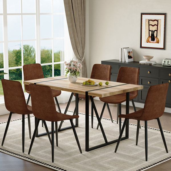 George Oliver 71" 6 - Person Rectangular Dining Table Set | Wayfair