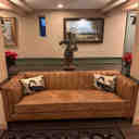 Trent Austin Design® Pecora 84.5" Faux Leather Tuxedo Arm Sofa ...