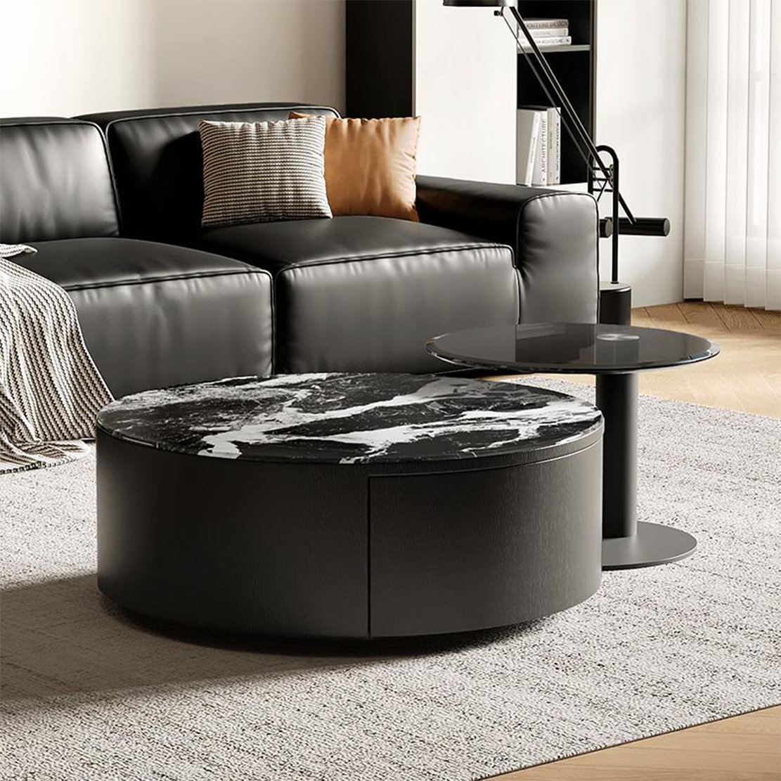 LIZIYE Round microcrystalline stone coffee table - Wayfair Canada