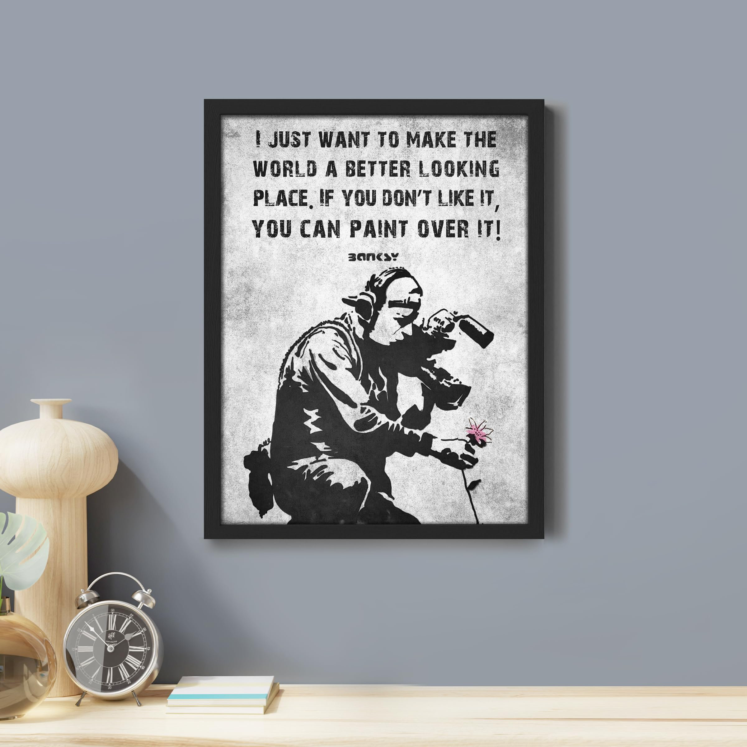 SIGNLEADER " Banksy Museum Wall Art Grey Dark Industrial Wall Decor ...