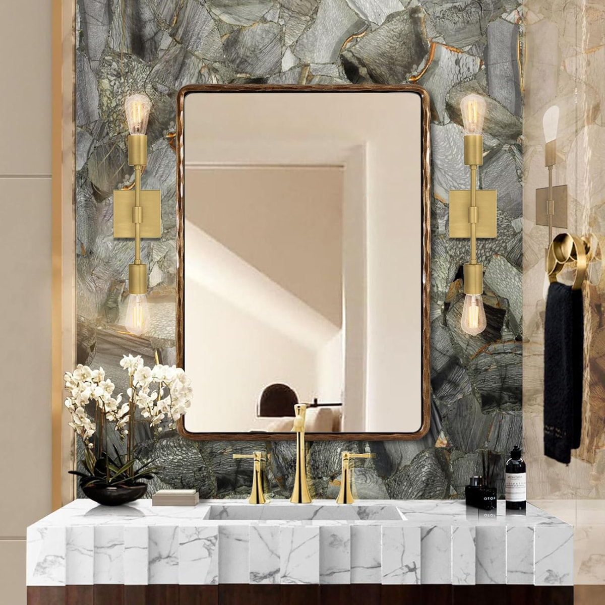 Latitude Run® Brunilde Antique Forged Iron Rectangle Wall Mirrors ...