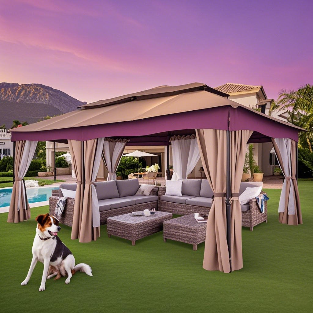 HOTEEL 12X20 Heavy Duty Outdoor Patio Gazebo with Mosquito Netting and ...