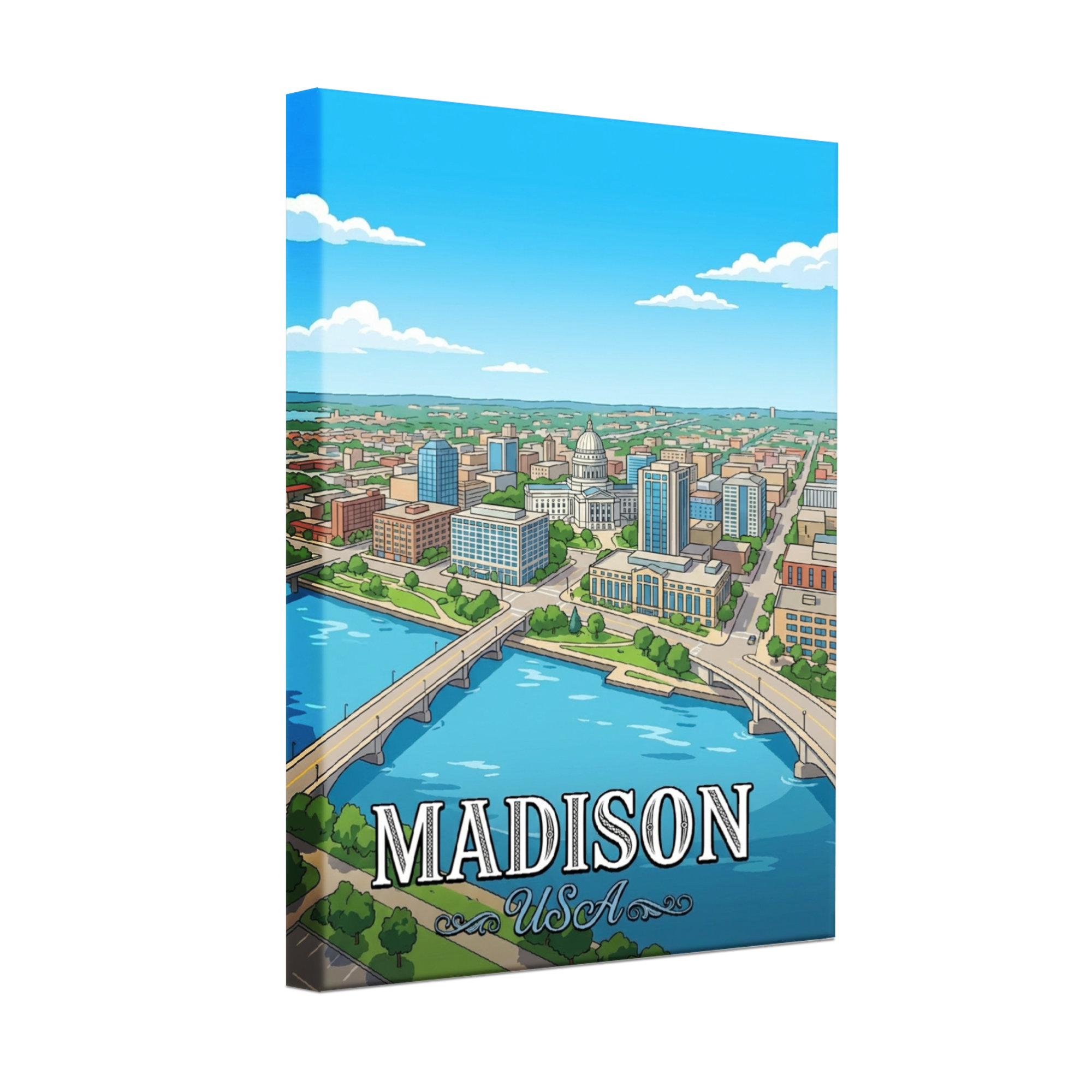 Ebern Designs Scenic &Cityscapes Madison Usa Cityscape River Bridge ...