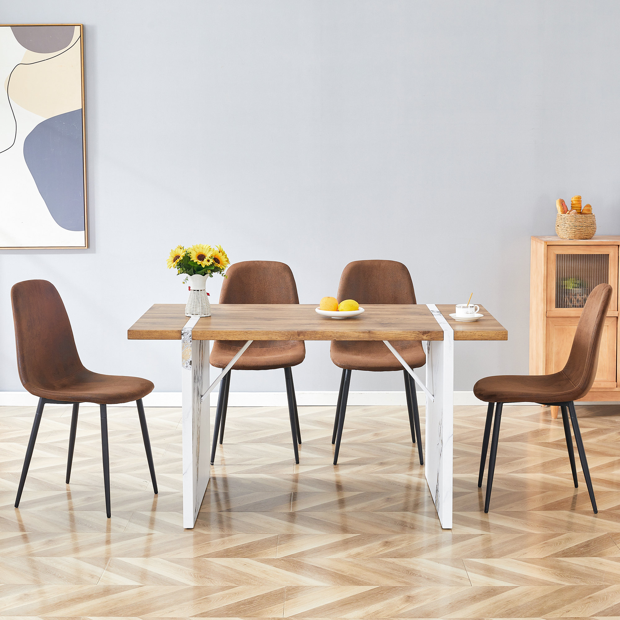 Ivy Bronx Modern Wood Dining Set | Wayfair