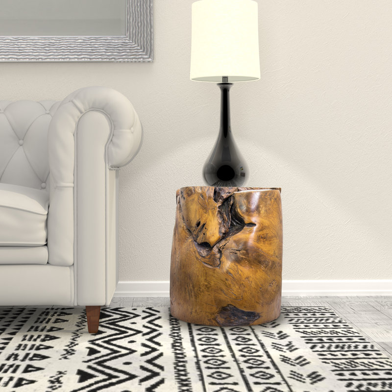 Millwood Pines Adale Solid Teak Root Accent End Table | Wayfair