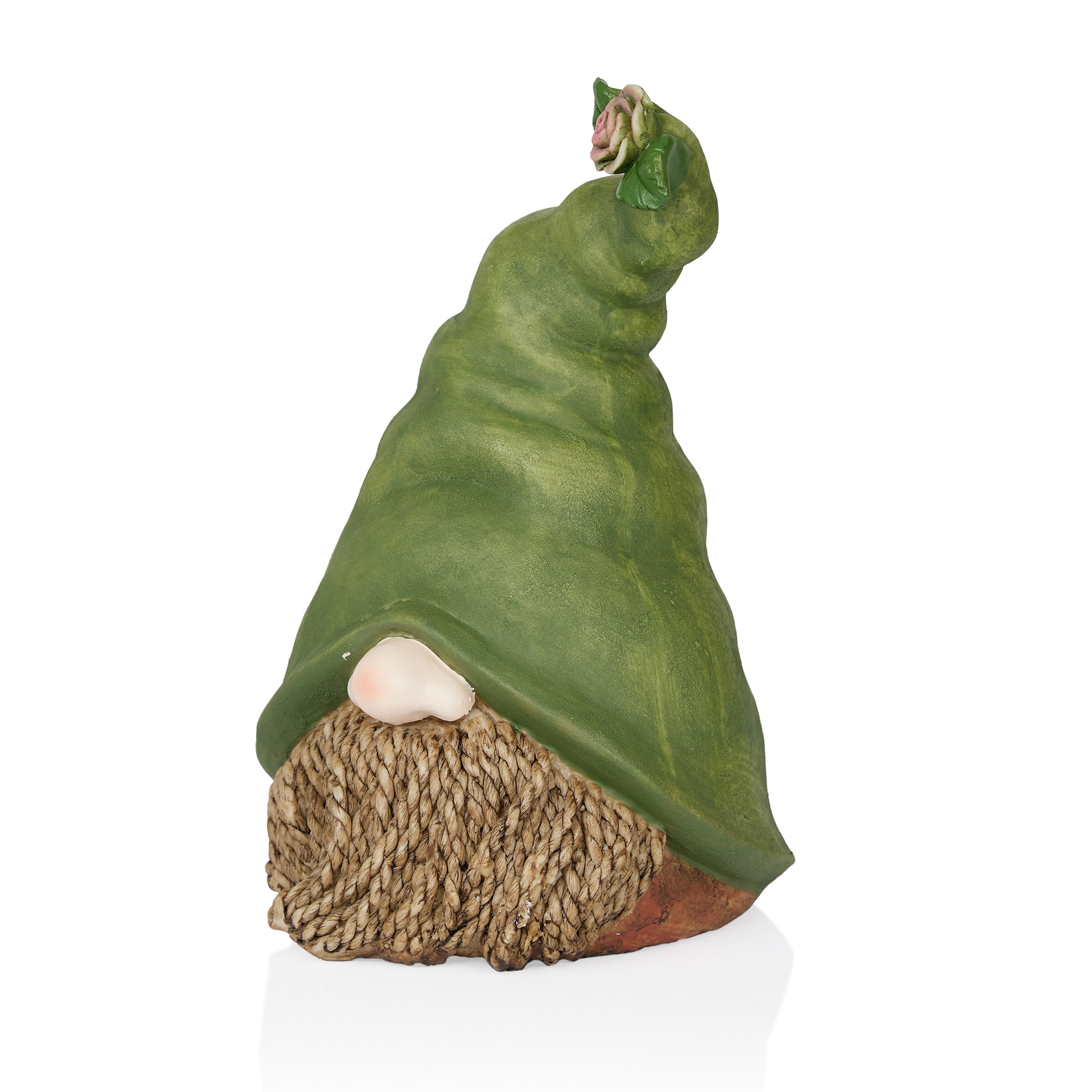 Trinx 10"H Gnome Head with Sculpted Rope Beard and Flower on Hat for ...