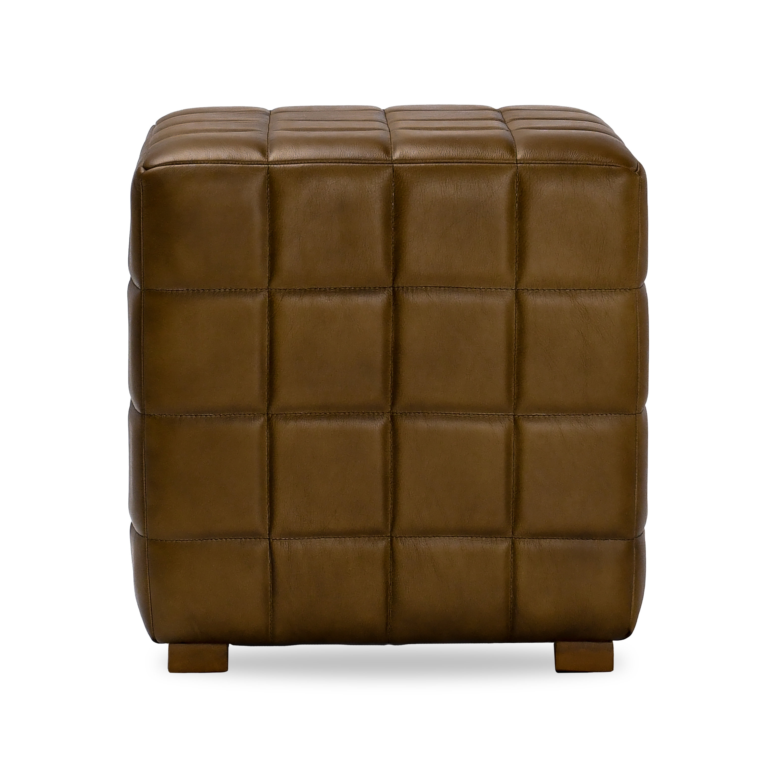 Birch Lane™ Giana 18" Wide Faux Leather Geometric Square Cube Ottoman ...
