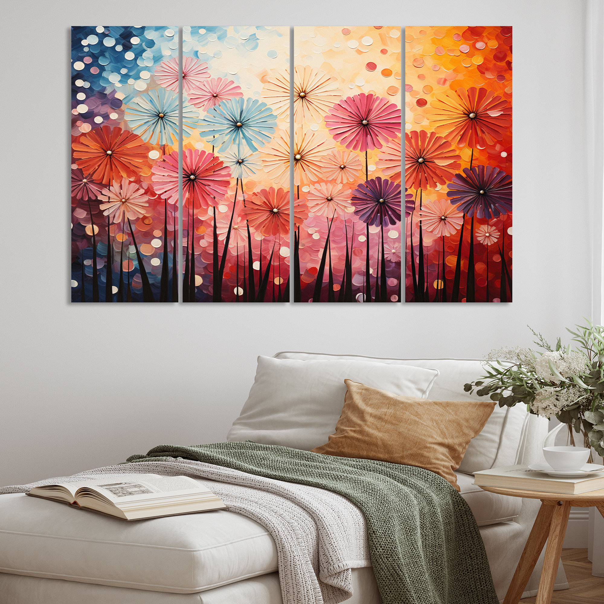 Design Art Colourful Fireworks Serenade Pointillism III - Fireworks ...