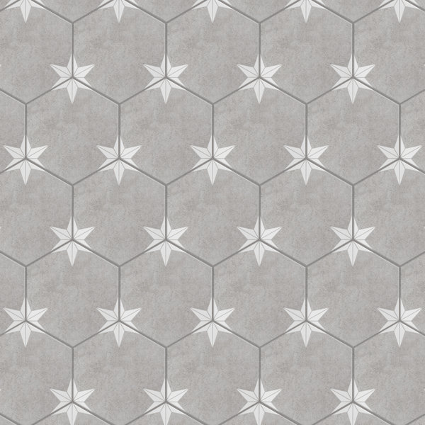 Merola Tile Stella Hex 9" x 10" Porcelain Pattern Wall & Floor Tile ...
