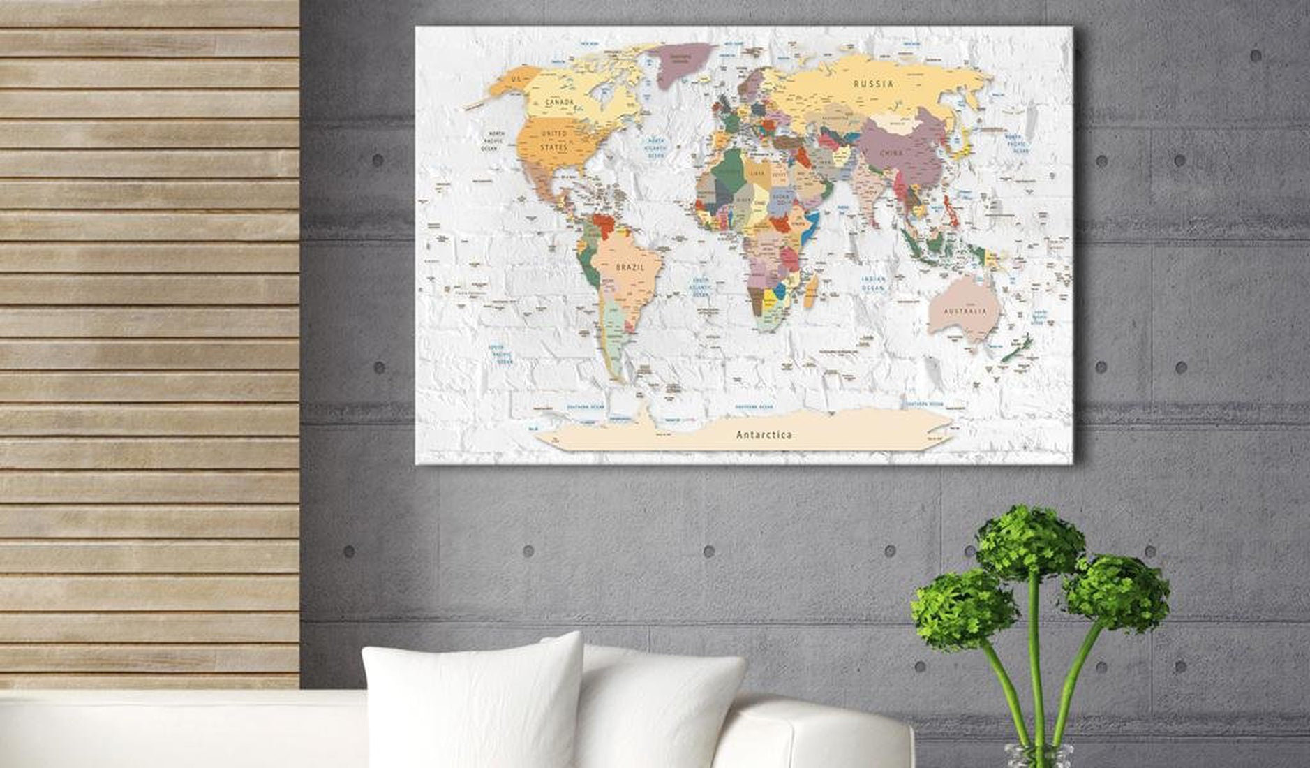 17 Stories Stretched Canvas World Map Art - Walls Of The World ...