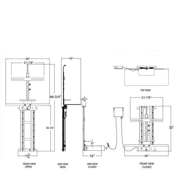 TVLIFTCABINET, Inc Black Multi Screen for Screens with Shelving, Holds ...