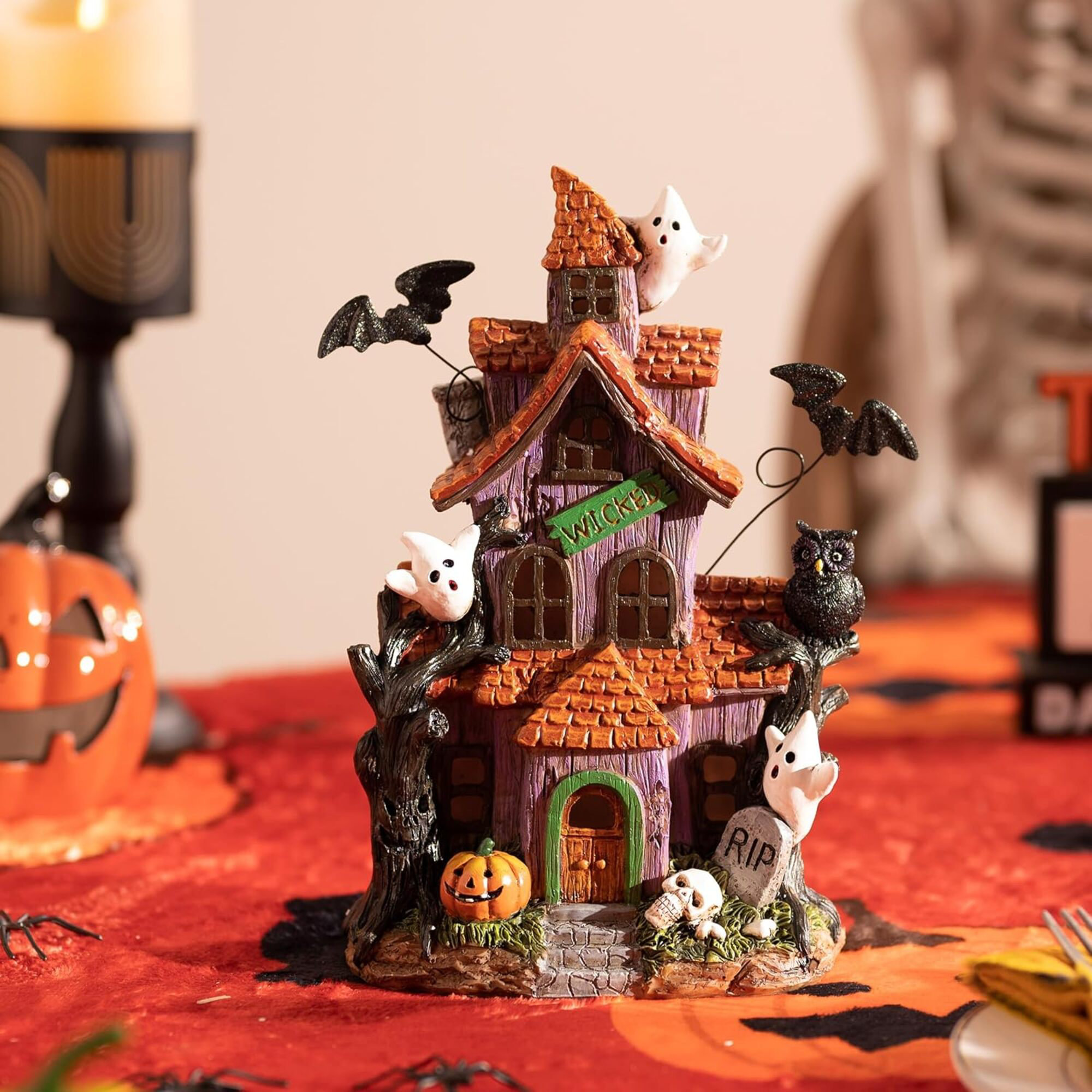 Ophelia & Co. Halloween Decorations, Lighted Halloween Village Houses ...
