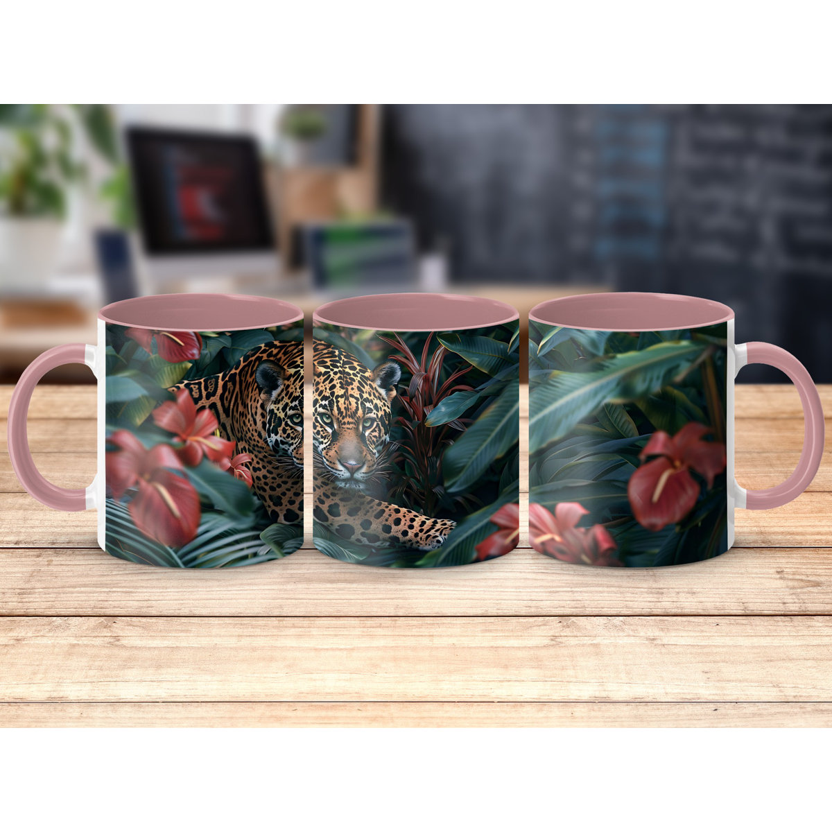 East Urban Home Set of 3 Realistic Animal Design 11oz Accent Mugs ...