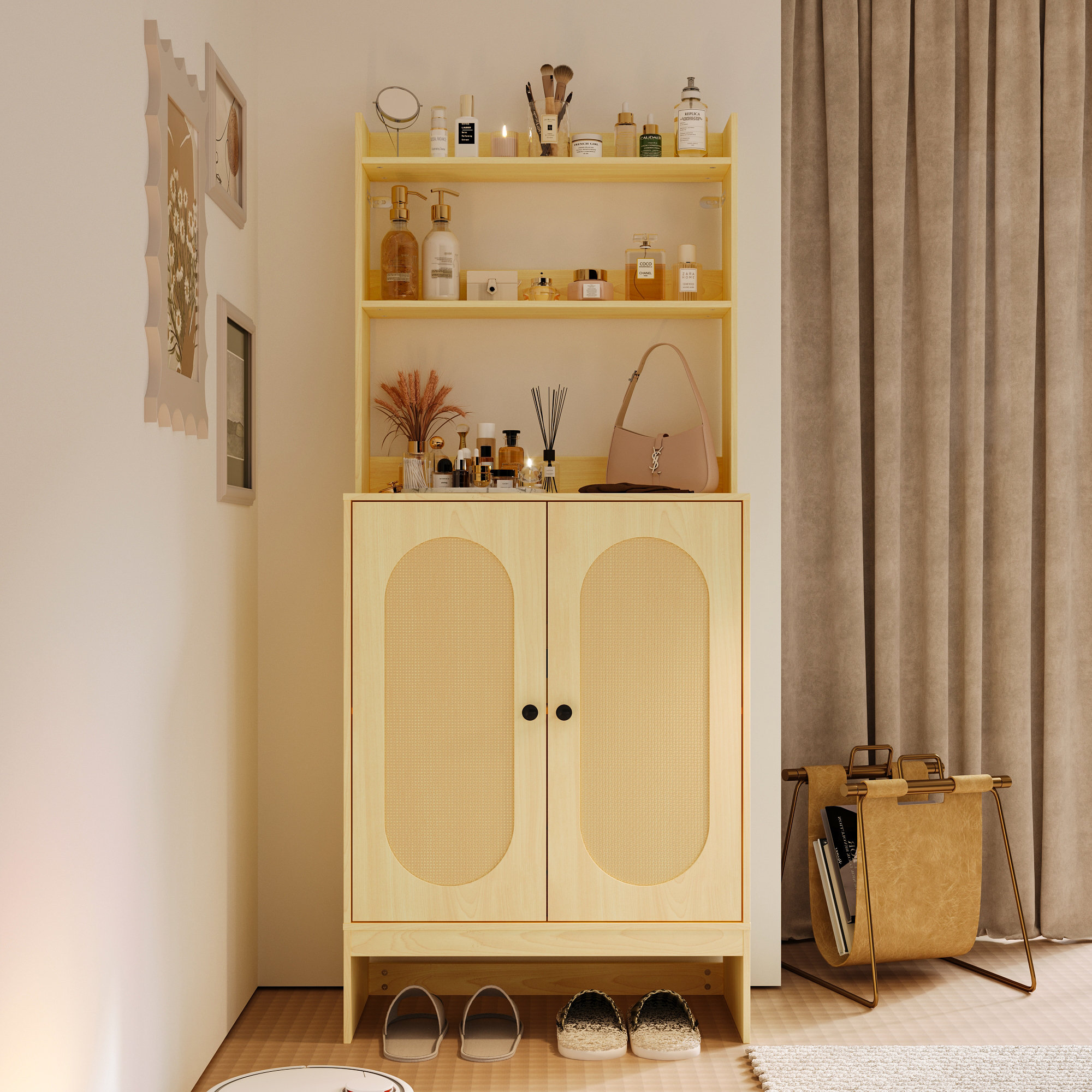 Bay Isle Home™ 2-Door 2-Shelf Cabinet With Rustic Design | Wayfair