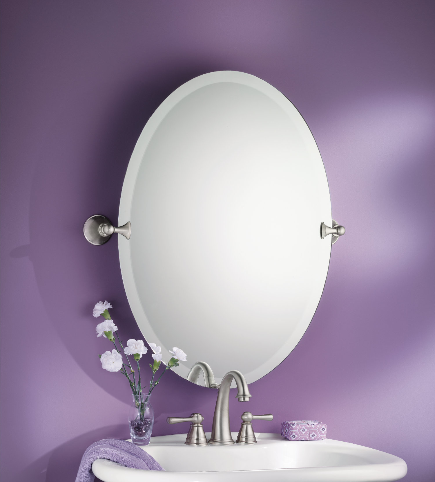 Moen Glenshire Contemporary Beveled Frameless Vanity Mirror & Reviews ...