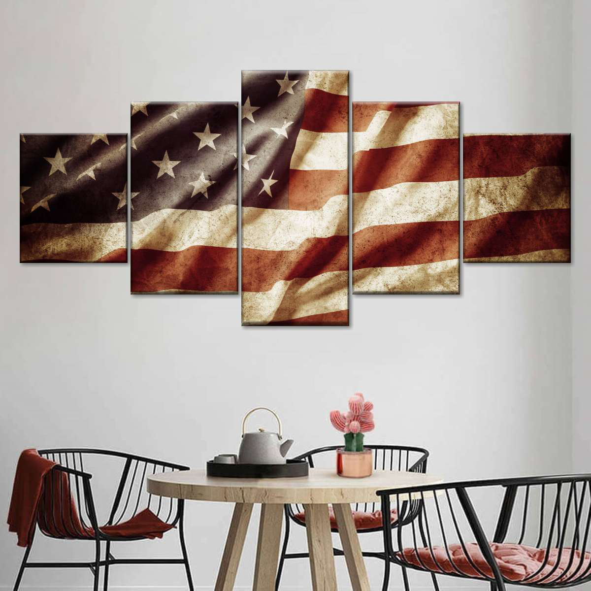 Williston Forge Textured American Flag On Canvas 5 Pieces Set - Wayfair ...