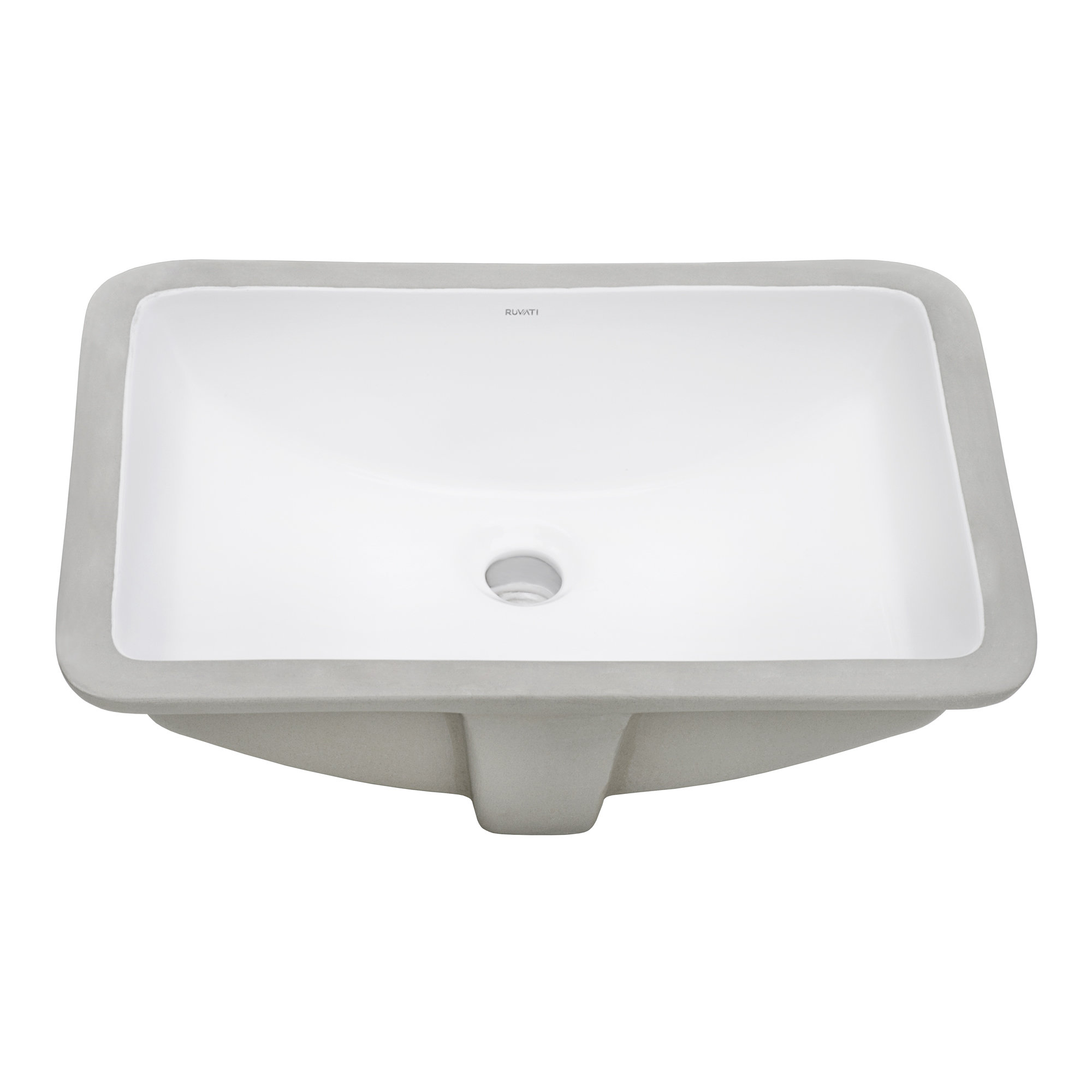 Ruvati 18 x 12 inch Undermount Bathroom Sink White Rectangular ...