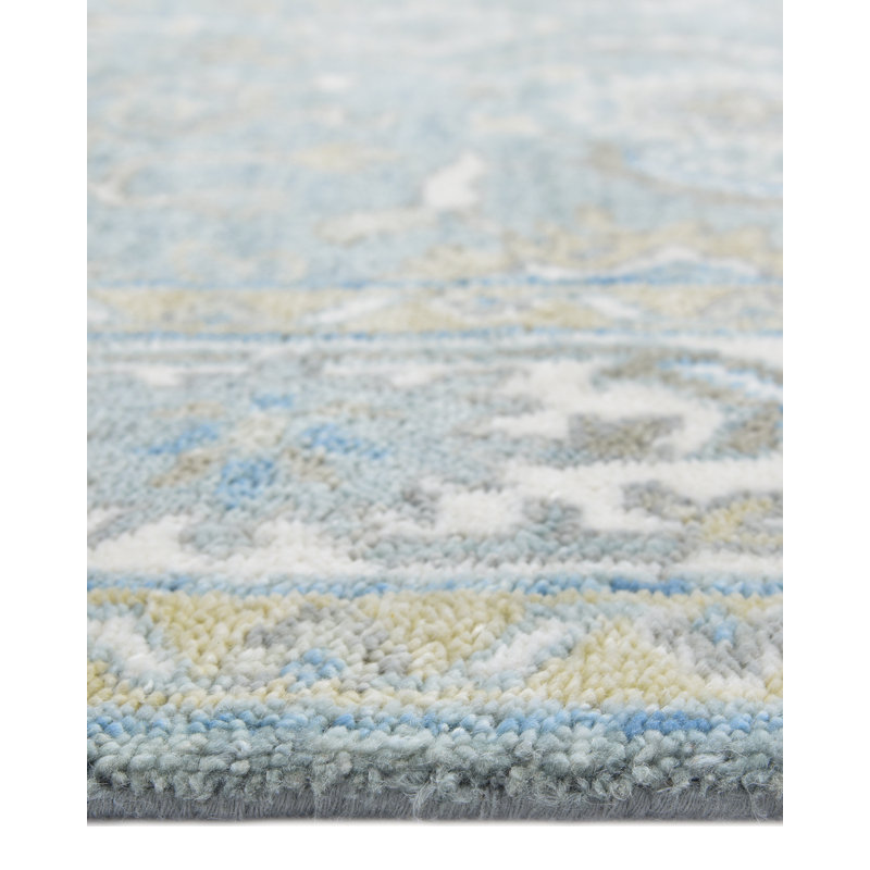 Canora Grey Kendon Handmade Hand-Knotted Wool Light Blue Rug & Reviews ...