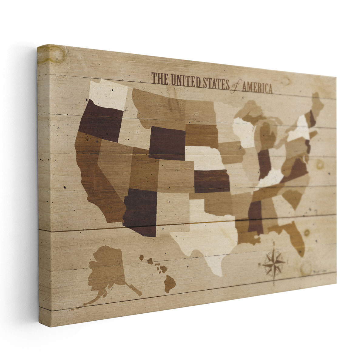 17 Stories USA Modern Vintage Wood - Canvas Print Wall Art | Wayfair