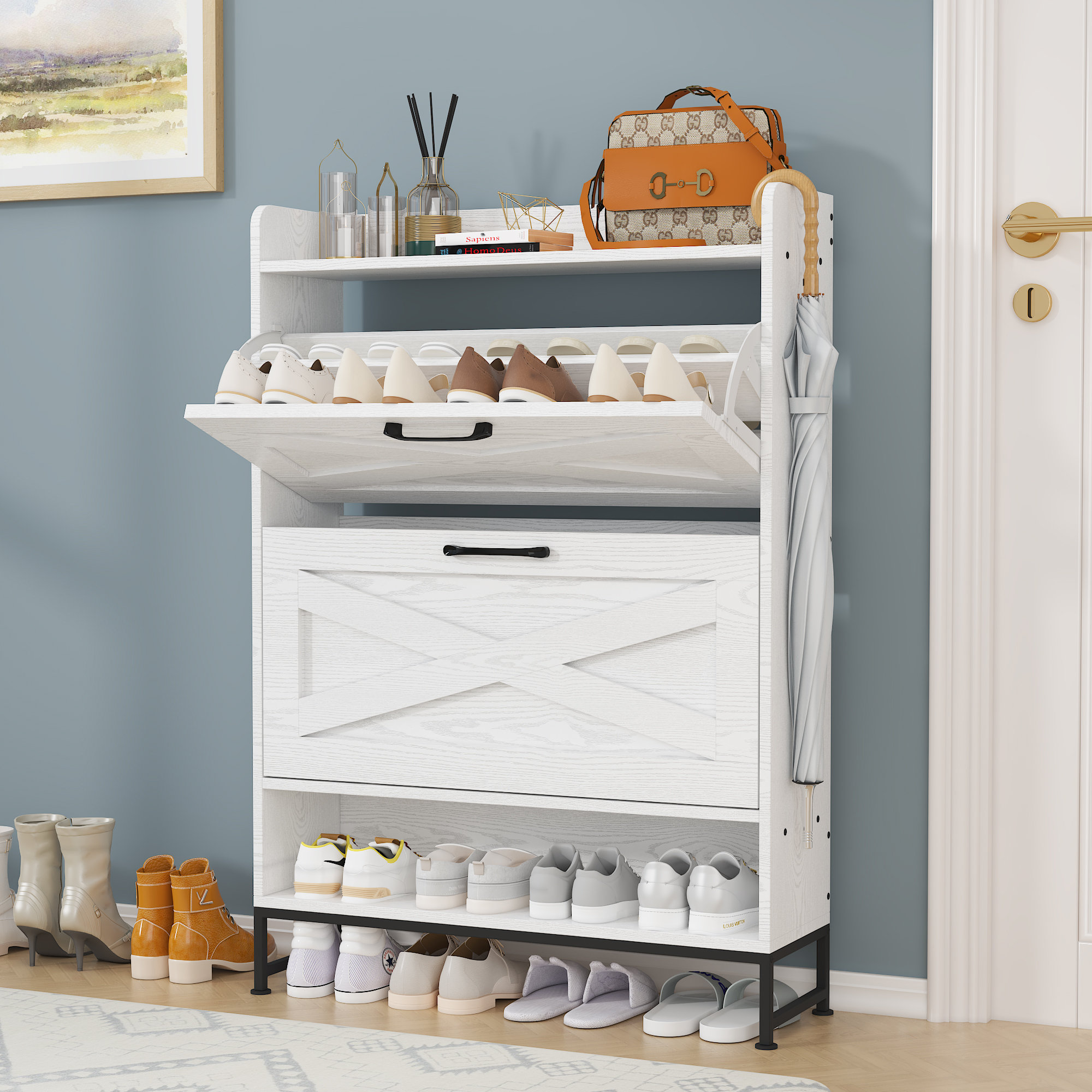 17 Stories 24 Pair Shoe Storage Cabinet & Reviews - Wayfair Canada