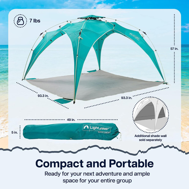 ECR4Kids Lightspeed Outdoors Eco Quick Canopy, Beach Tent, Parasailing ...